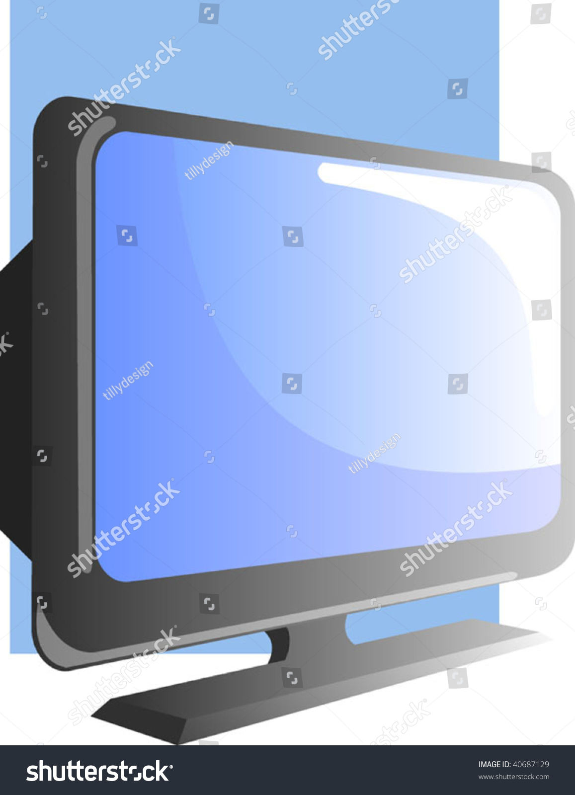 Illustration Computer System Blue Colour Screen: เวกเตอร์สต็อก (ปลอดค่า ...