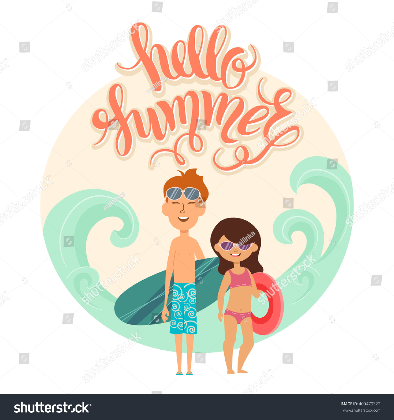 Summer Vacation Vector Illustration Kids On Stock Vector (Royalty Free ...