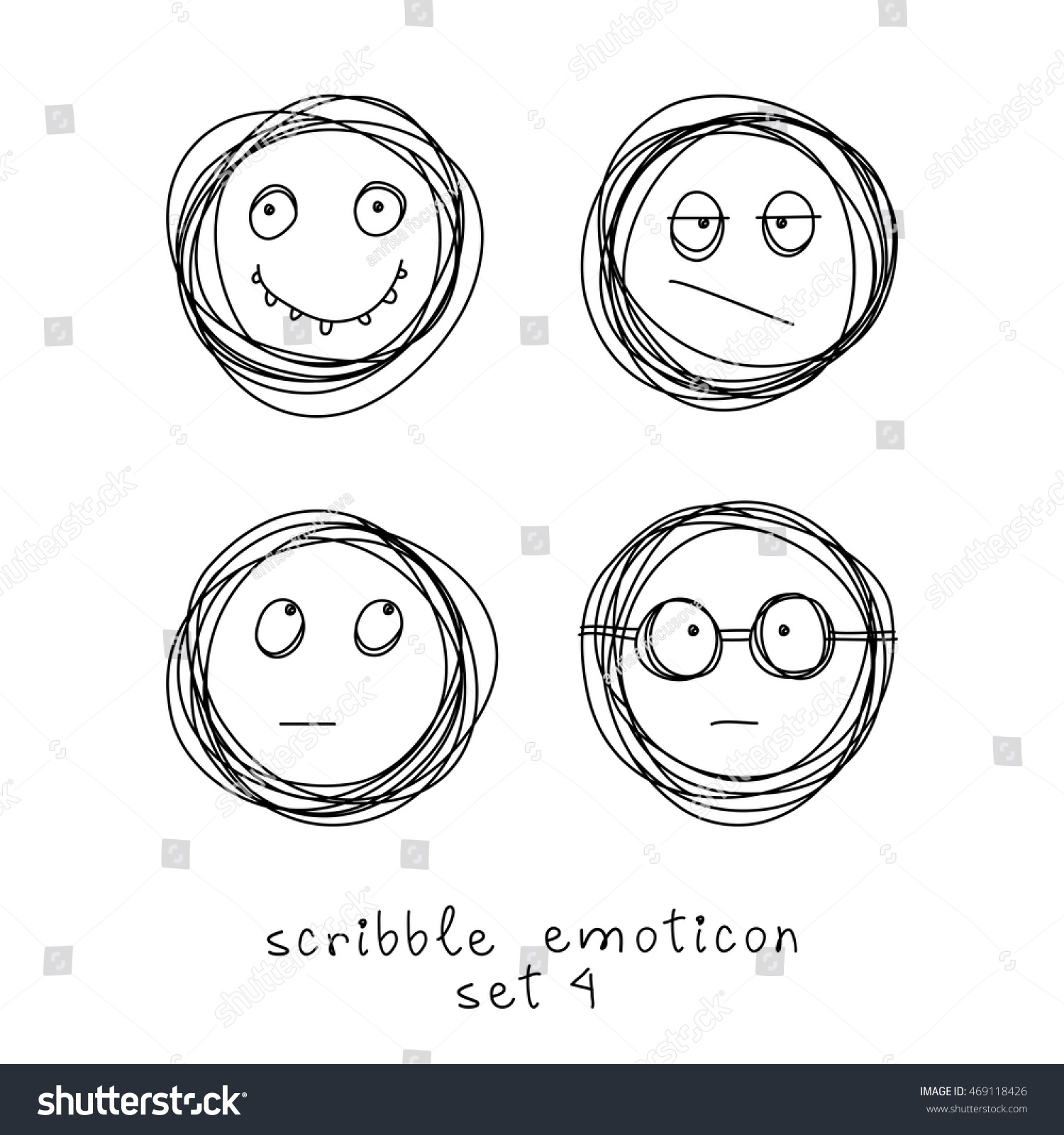 274 Emoji Face Scribble White Images, Stock Photos & Vectors | Shutterstock
