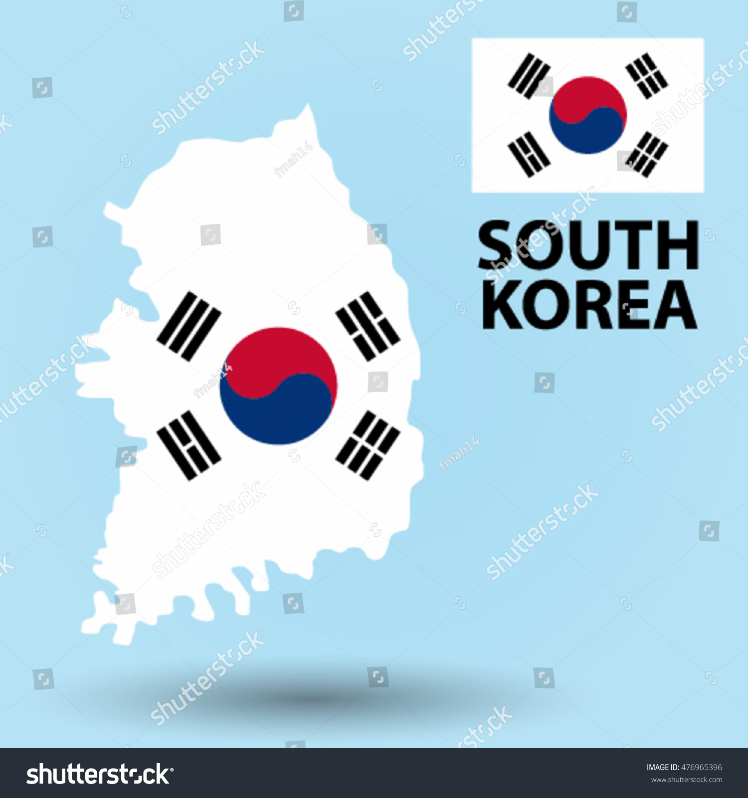 South Korea Map Flag Stock Vector (Royalty Free) 476965396 | Shutterstock