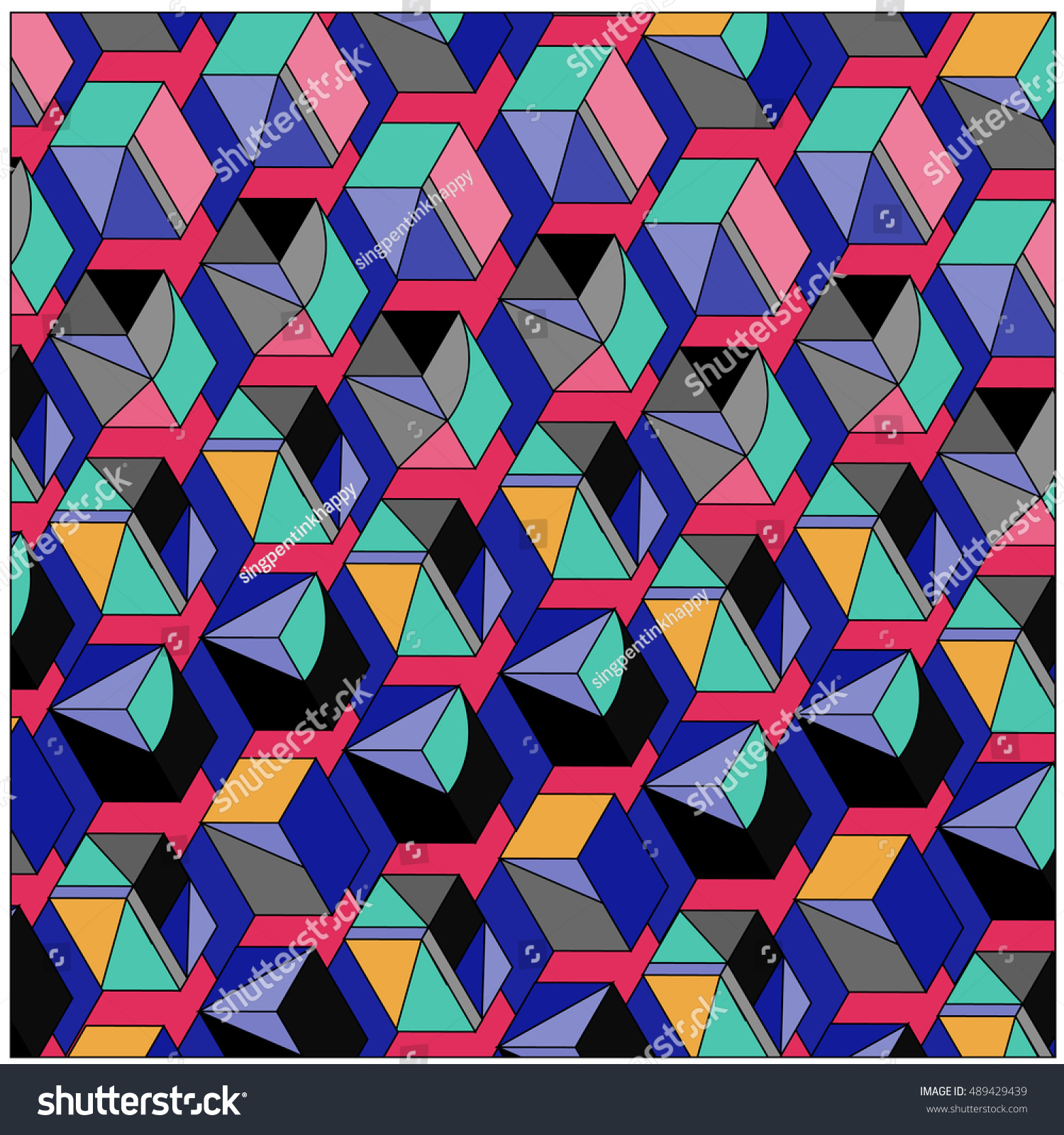 Vector Abstract Geometric Cube Triangle Angular Stock Vector Royalty Free 489429439 Shutterstock