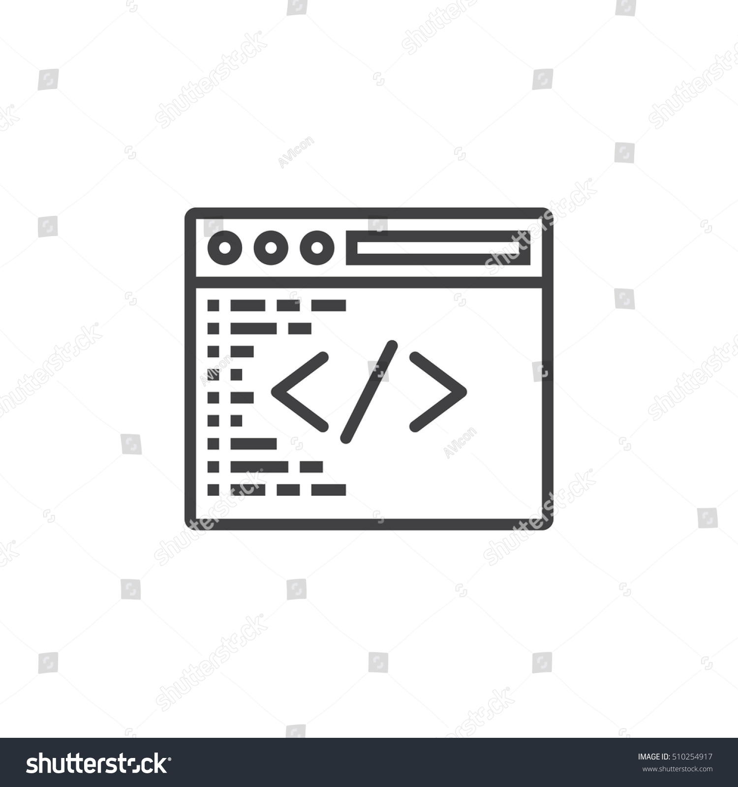 Custom Coding Symbol Programming Line Icon Stock Vector (Royalty Free) 510254917 | Shutterstock