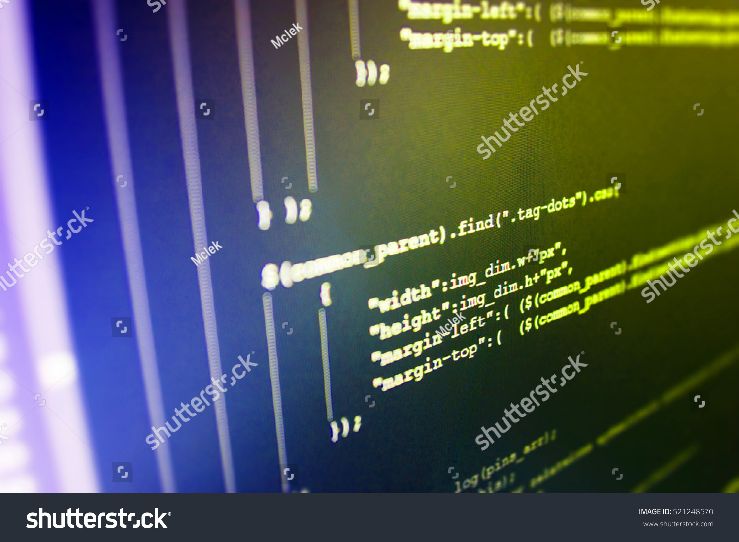 Programming Code Abstract Screen Software Developer Stock Photo ...