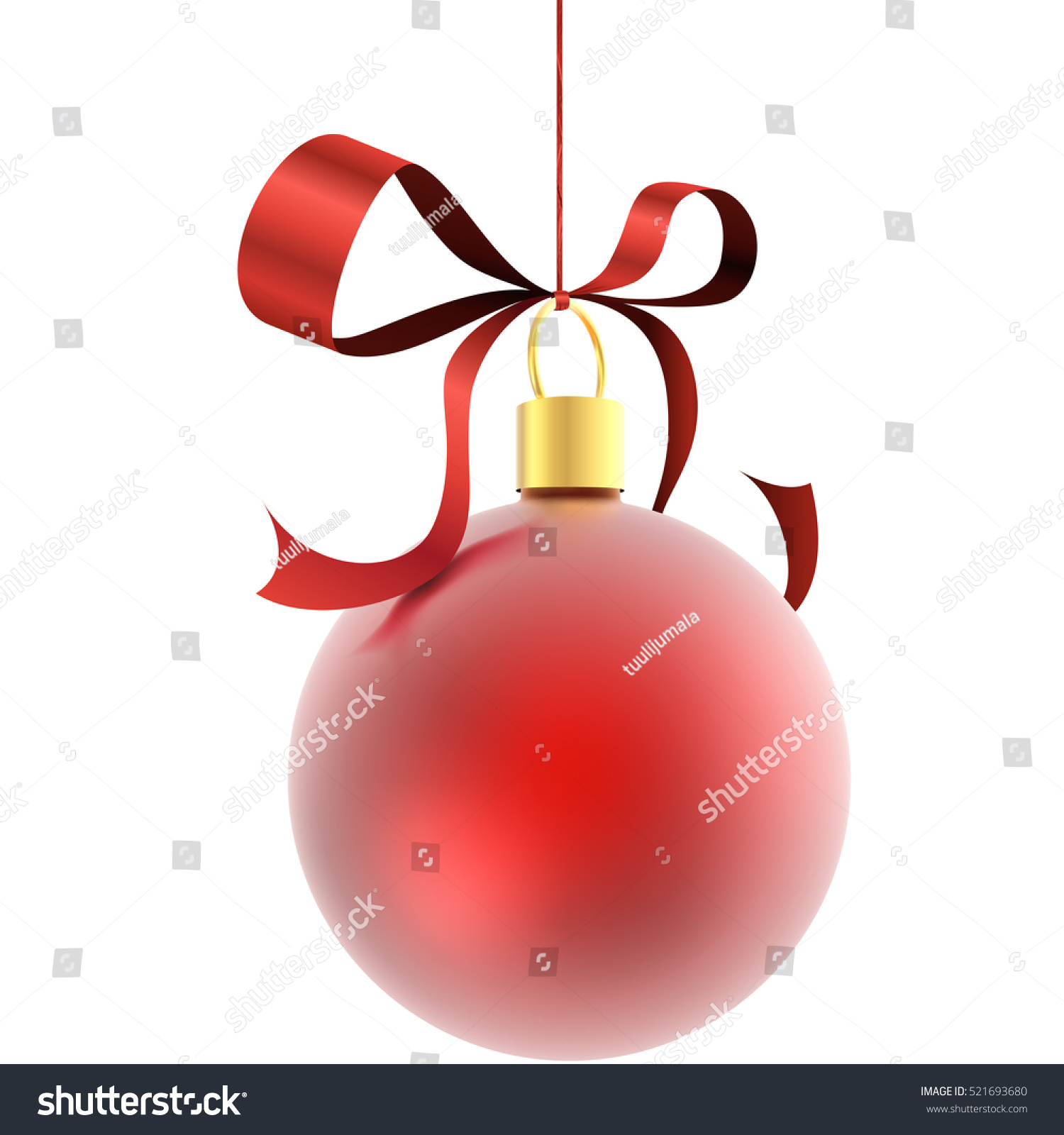Red Christmas Decoration Ball Isolated On Stock Vector (Royalty Free ...