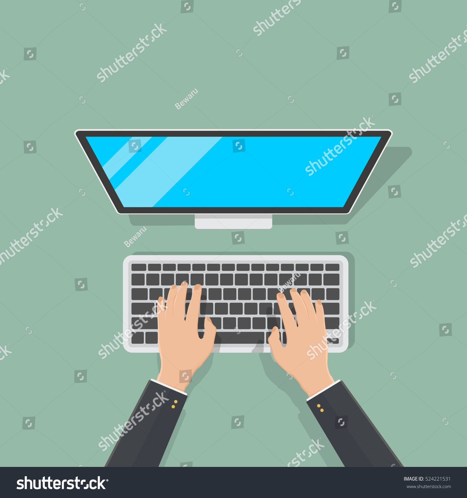 Top View Man Use Computer Laptop: Over 139 Royalty-Free Licensable ...