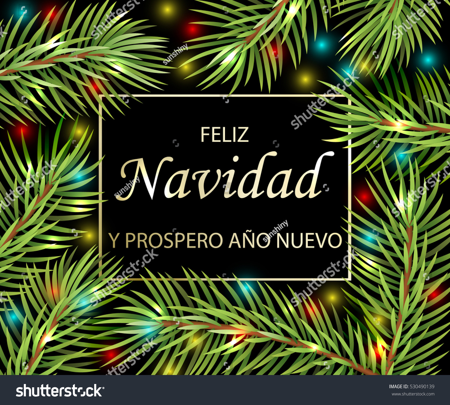 Feliz Navidad Y Feliz Ano Nuevo Stock Illustration 530490139 | Shutterstock