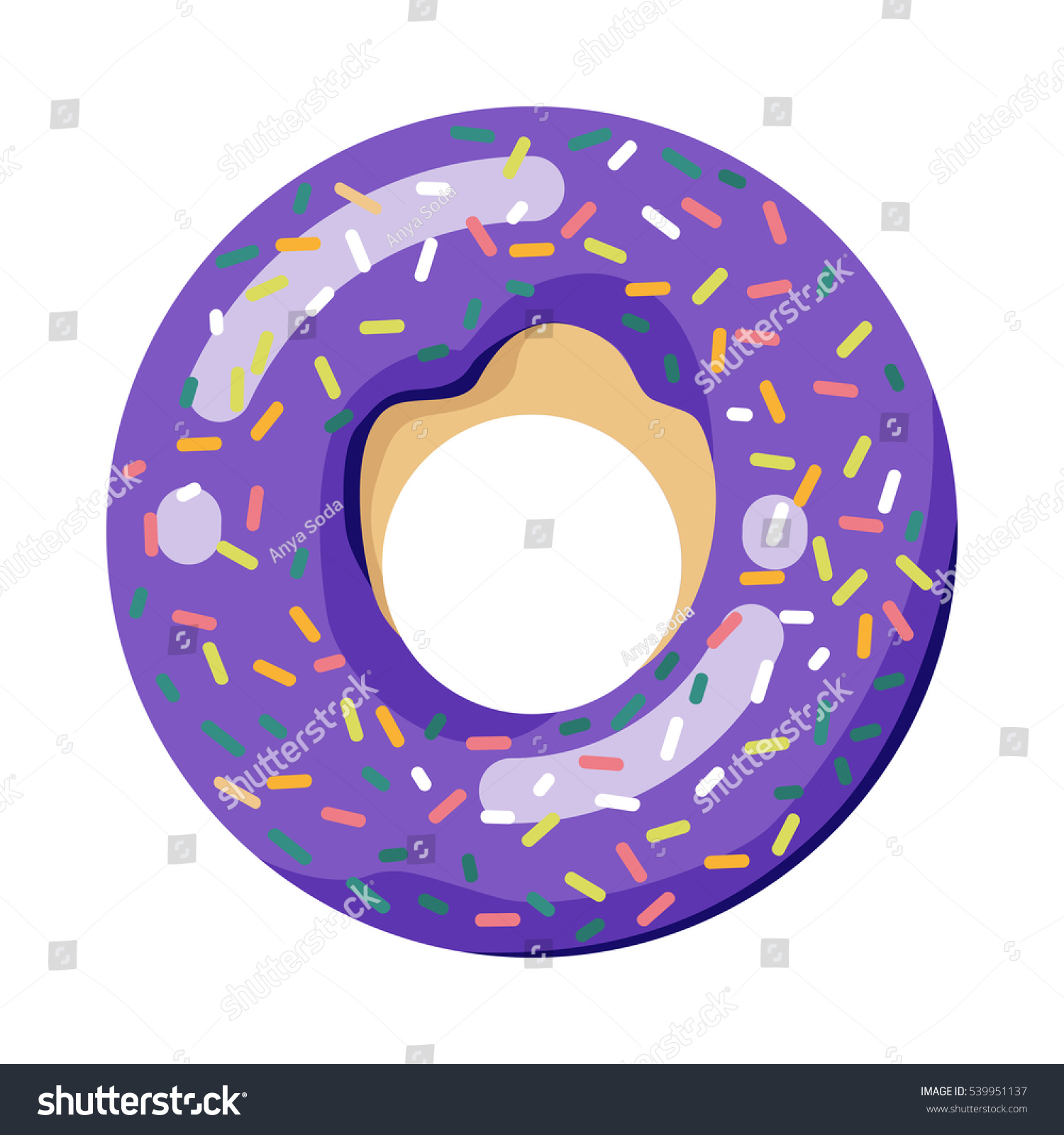 Vector Modern Flat Geometric Donut Illustration Stock Vector (Royalty ...