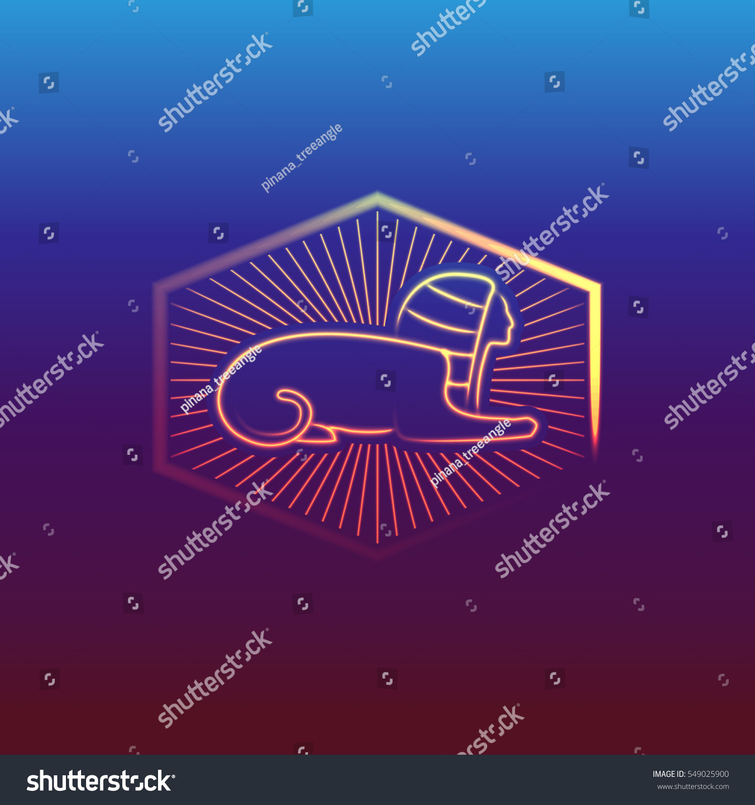Egyptian Statue Vector Illustration Great Sphinx Stock Vector (Royalty ...
