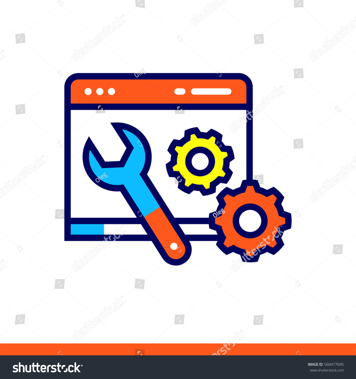 Linear Web Optimization Icon Startup Business Stock Vector (Royalty ...