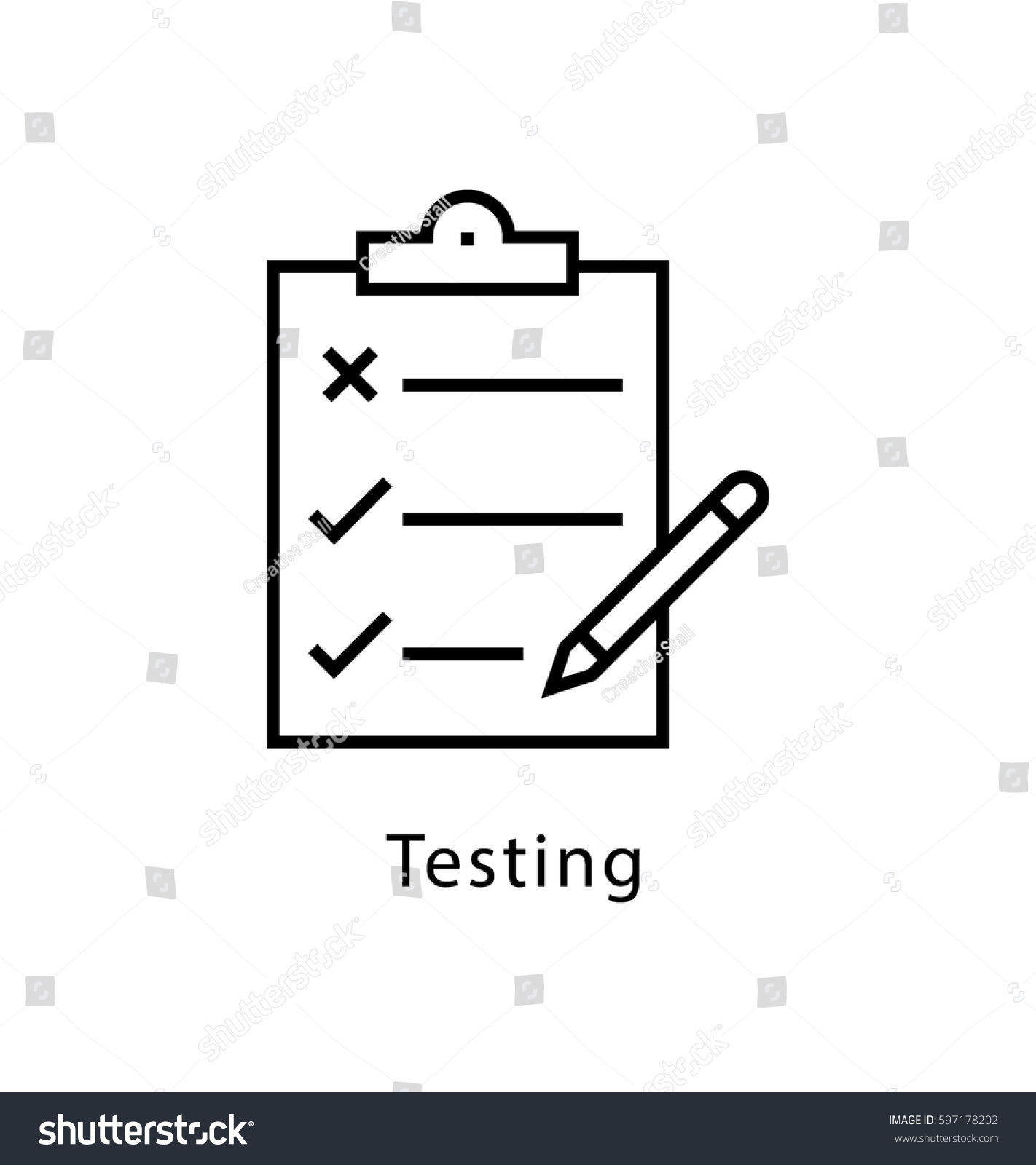 Testing Vector Line Icon Stock Vector (Royalty Free) 597178202 ...