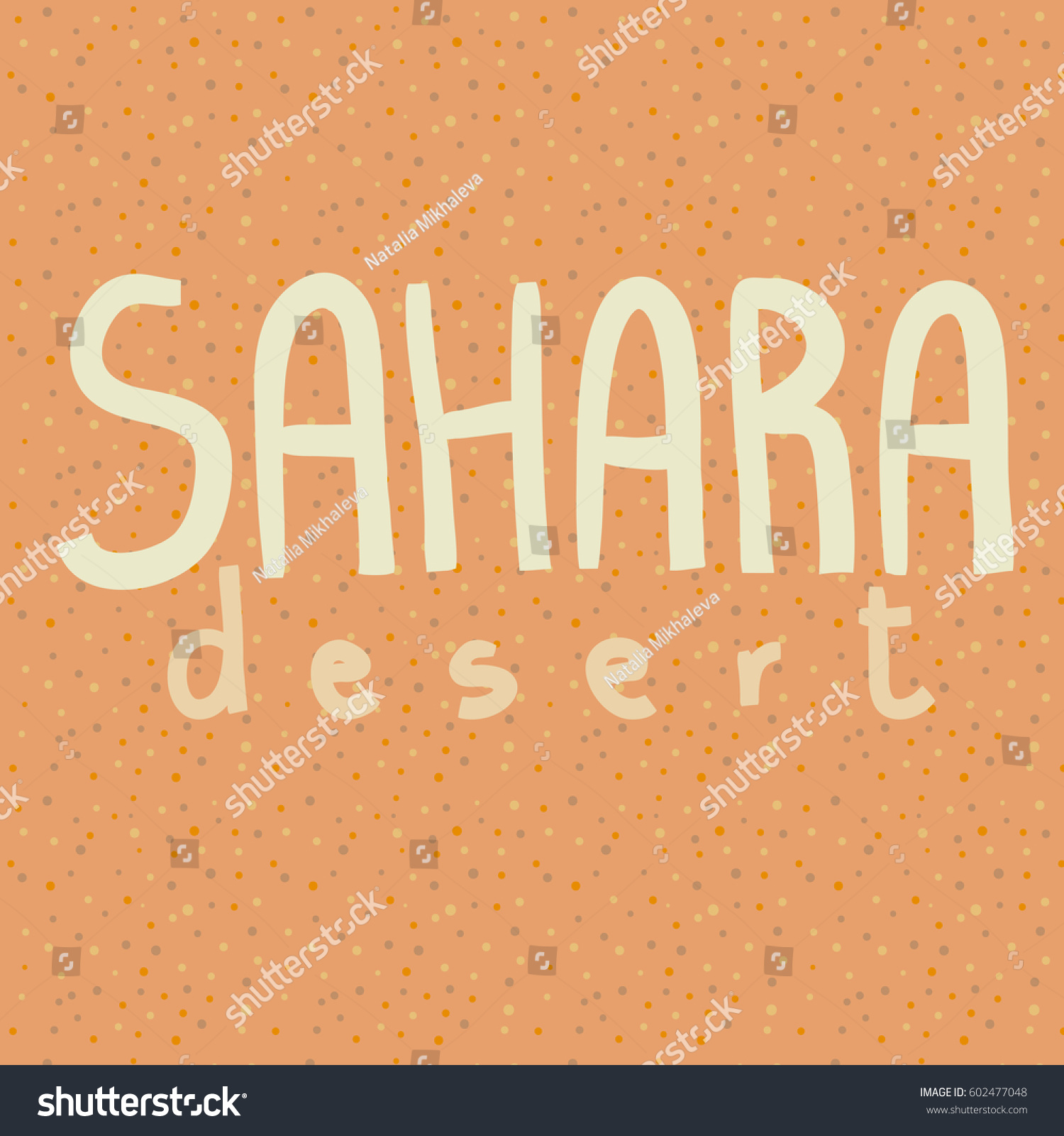 Hand Drawn Sahara Desert Lettering Hot: vector de stock (libre de ...