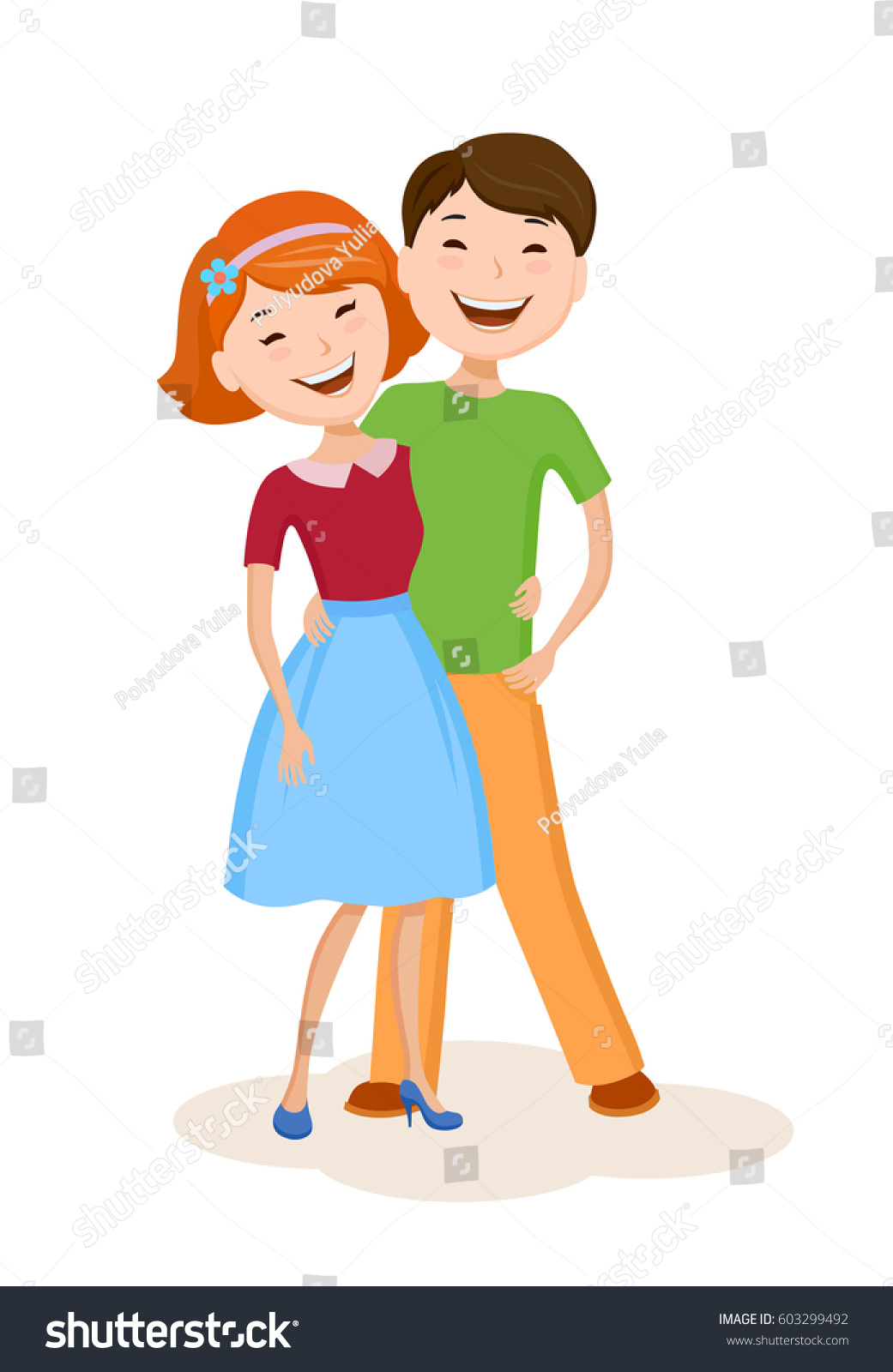 Fun Cartoon Married Heterosexual Couple Young Stock Vector Royalty Free 603299492 Shutterstock