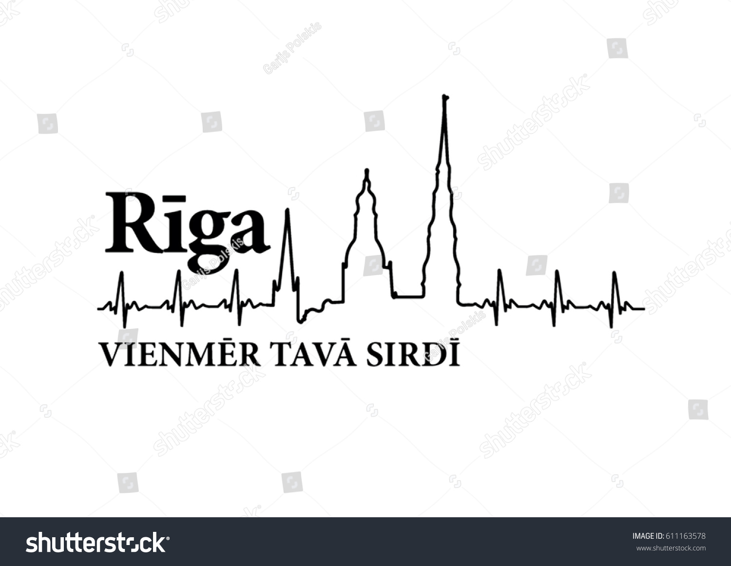 Riga Logo Signature Latvian Language That Stock Illustration 611163578 | Shutterstock