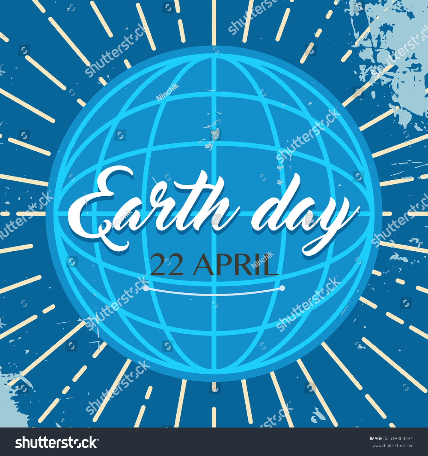 Vintage Earth Day Poster Planet On Stock Vector (Royalty Free ...