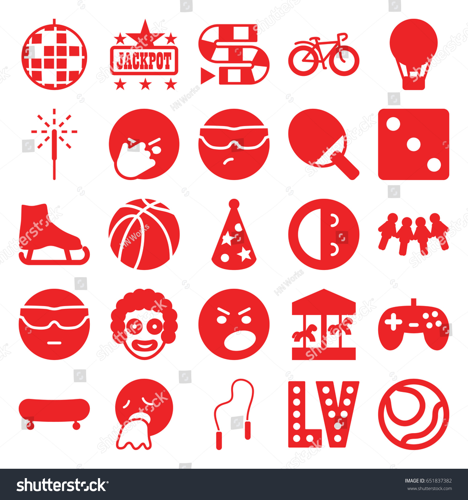 Fun Icons Set Set 25 Fun: vector de stock (libre de regalías) 651837382 ...