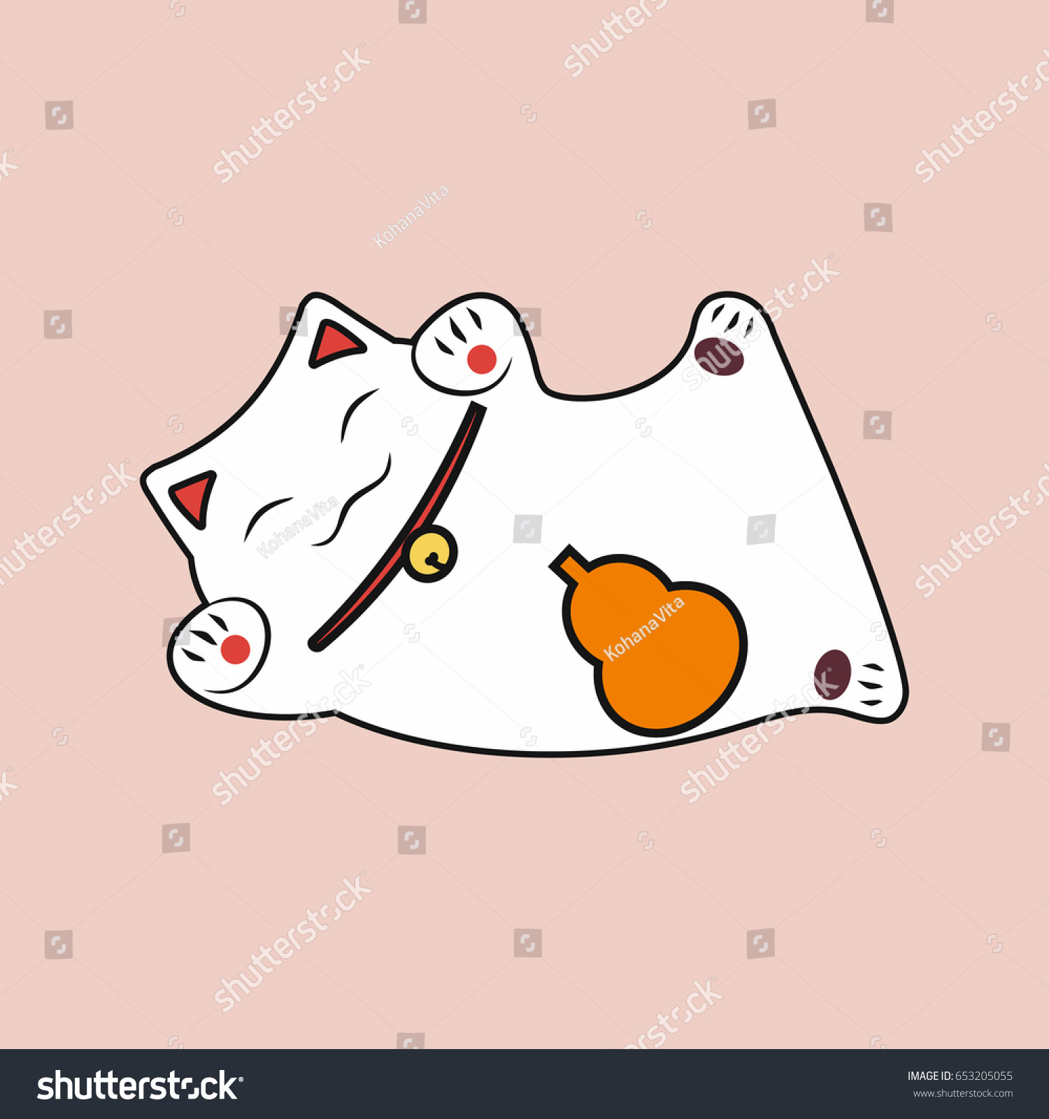 Symbol Maneki Neko Attracting Cat Good Stock Vector (Royalty Free) 653205055 | Shutterstock