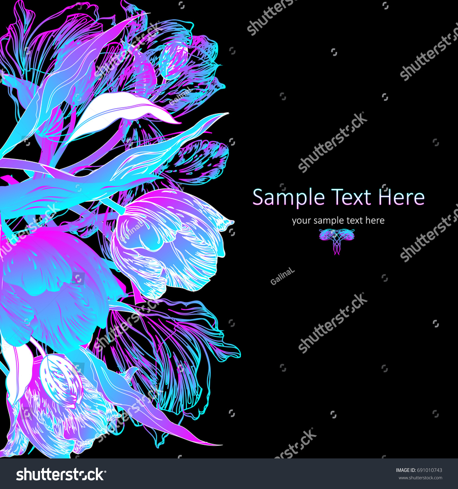 Vector Floral Texture Background Place Your Stock Vector (Royalty Free ...