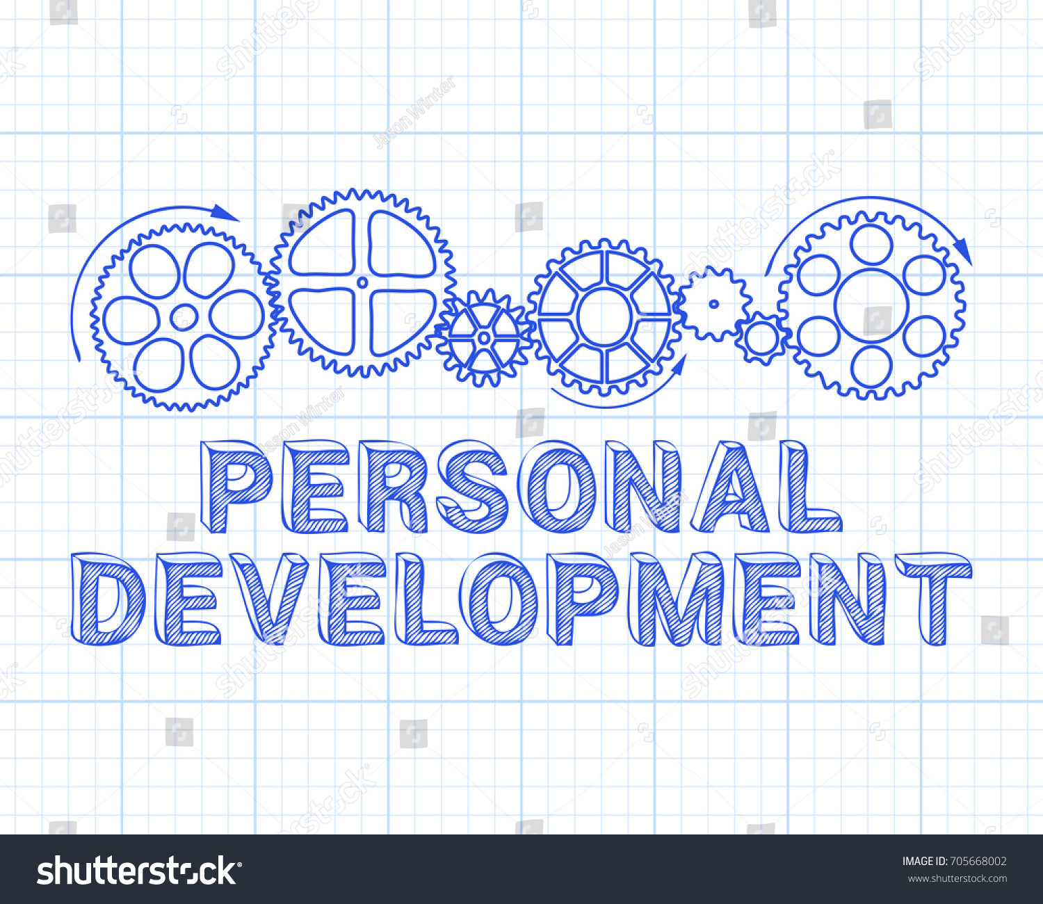 Personal Development Text Gear Wheels Hand Stock Vector (Royalty Free ...
