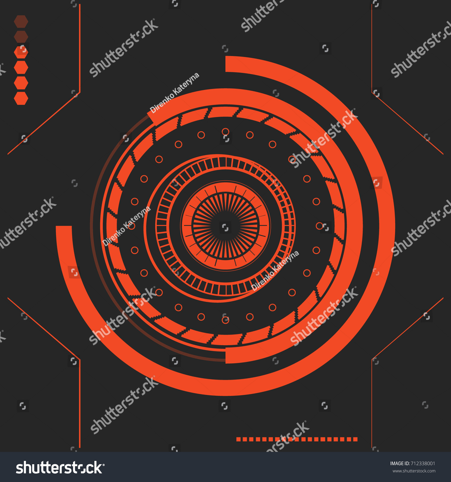 Set Sci Fi Modern User Interface Elements Futuristic Abstract Hexagon Hud Red: Over 1 Royalty ...