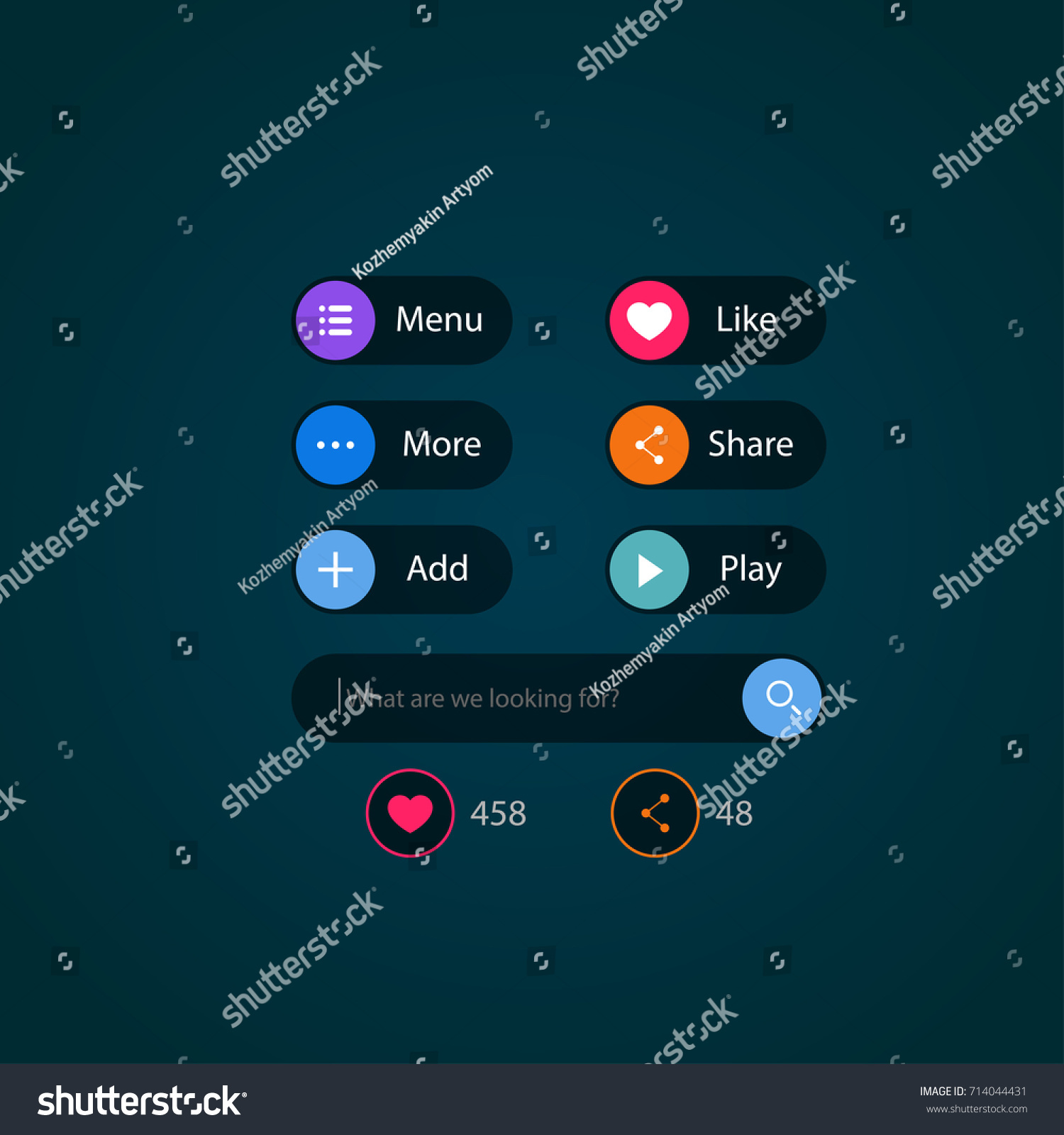 Vector Modern Buttons Interface Minimalism Stock Vector (Royalty Free ...