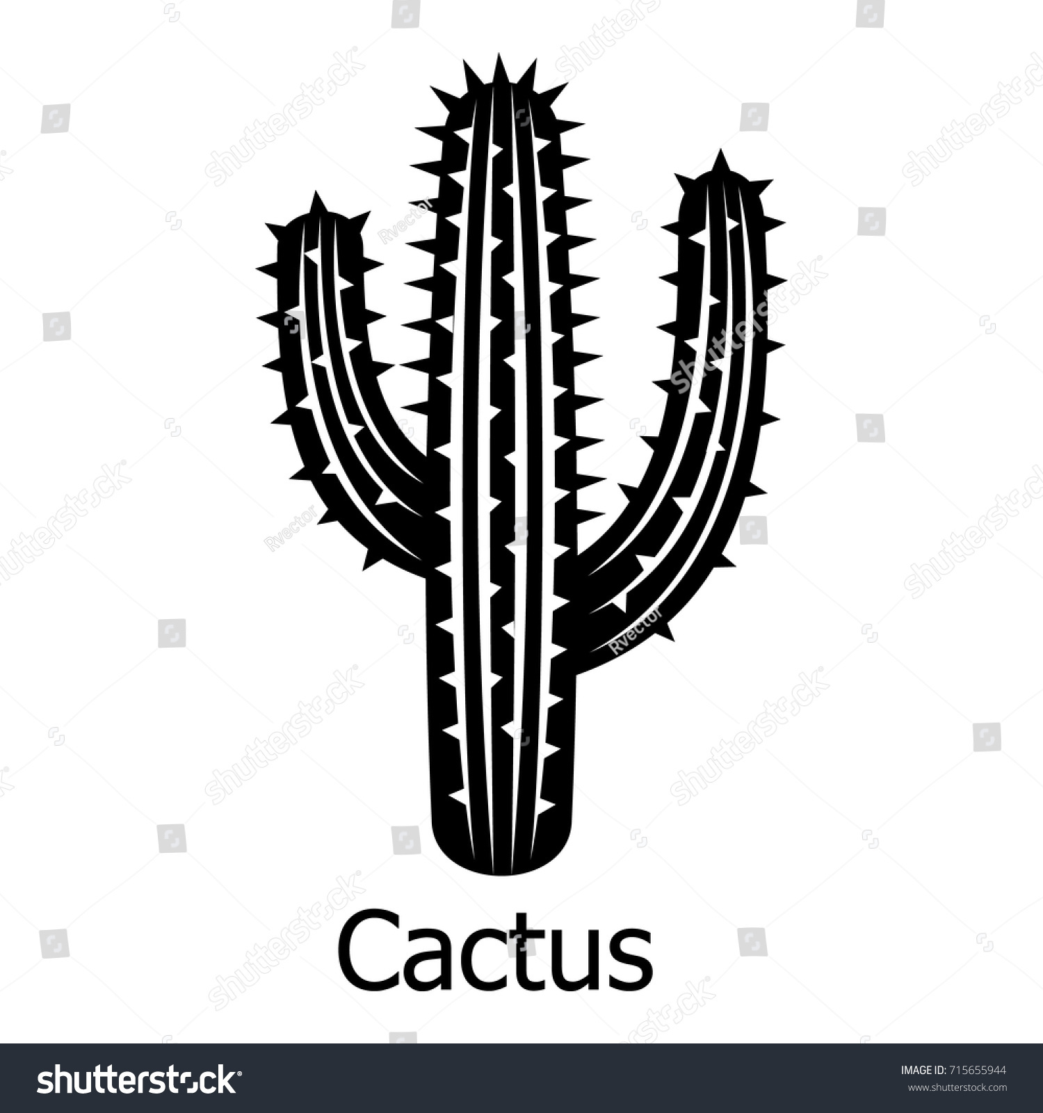 Cactus Icon Simple Illustration Cactus Vector Stock Vector (Royalty Free) 715655944 | Shutterstock