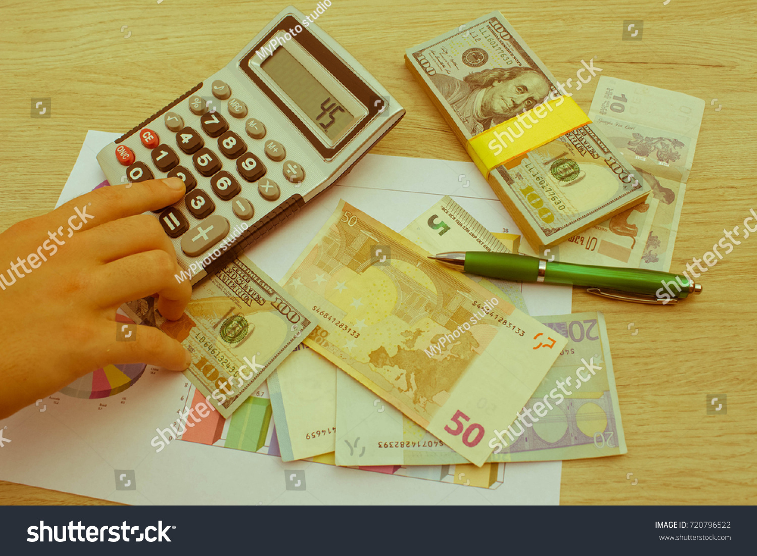 Hands Using Calculator Calculate Money Home Stock Photo 720796522 Hands Using Calculator Calculate Money Home Stock Photo 720796522