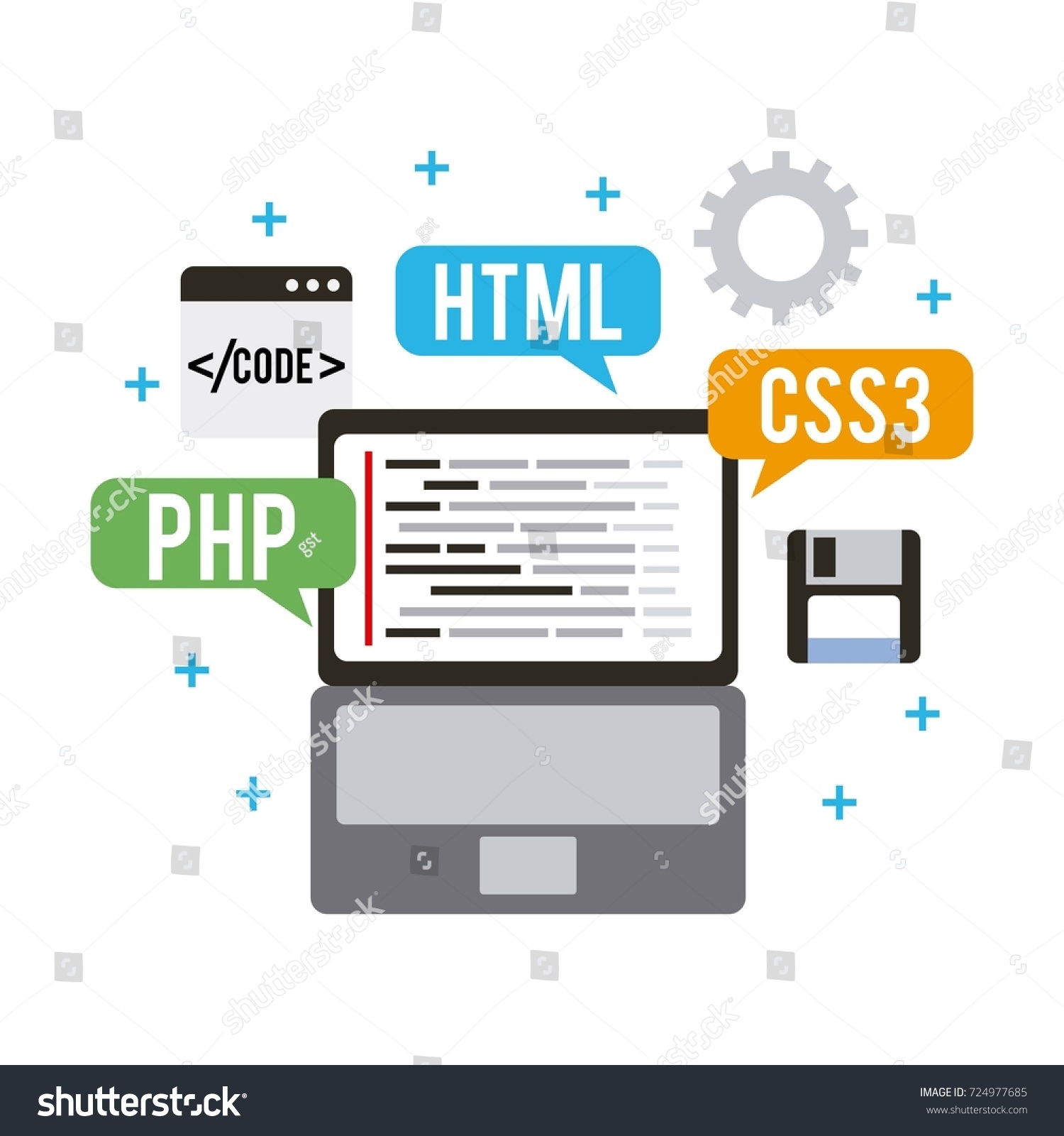 Programming Coding Concept Website Development Stock Vector (Royalty ...