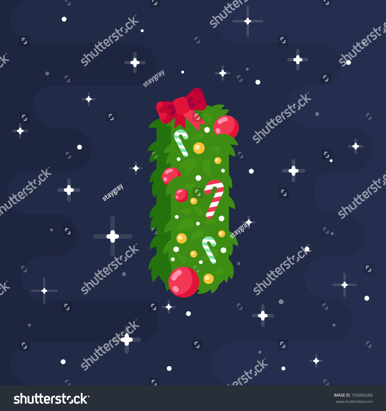 Alphabet Vector Christmas Theme Red Green: เวกเตอร์สต็อก (ปลอดค่า ...