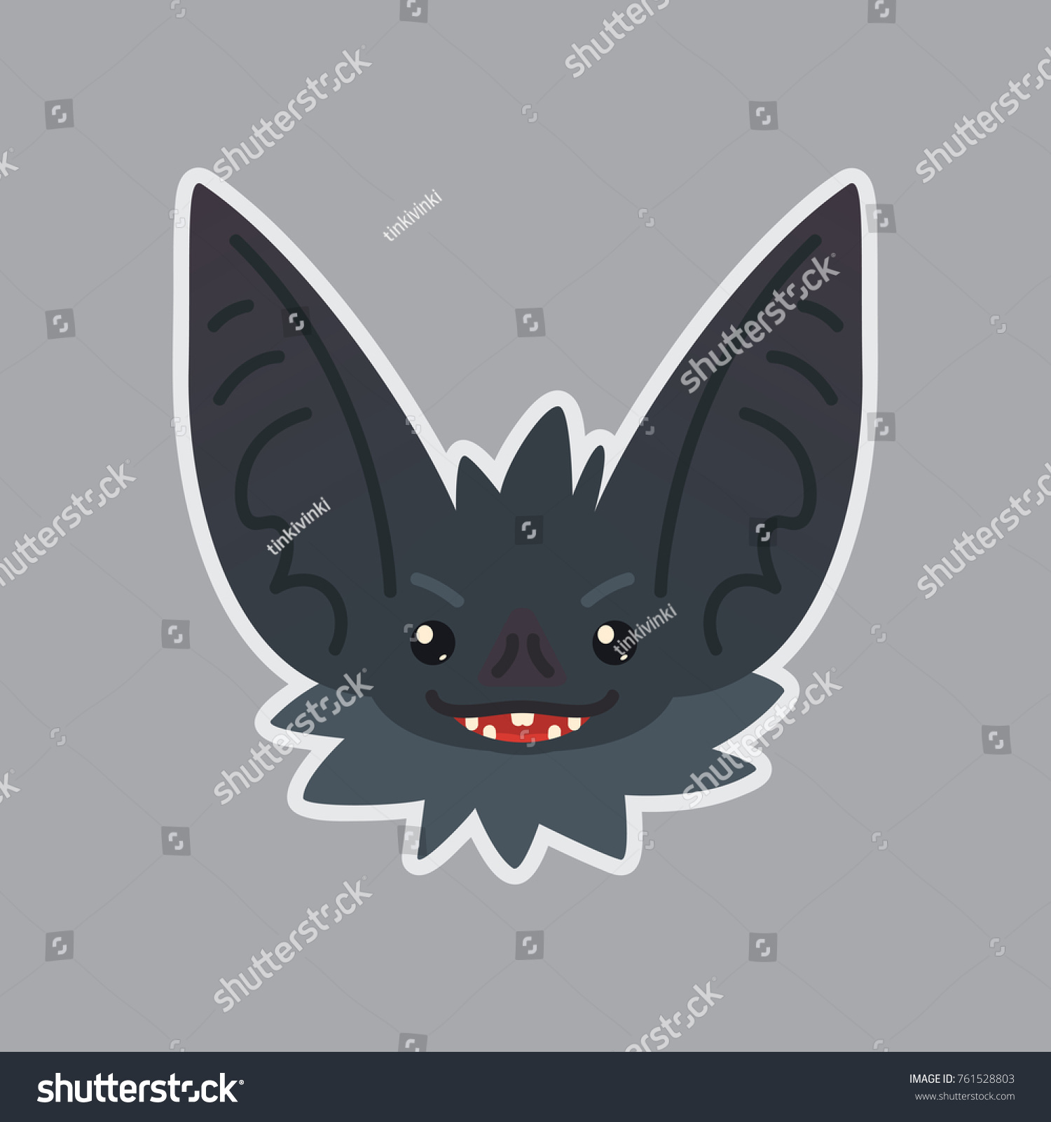 Bat Sticker Emoji Illustration Cute Halloween Stock Illustration ...