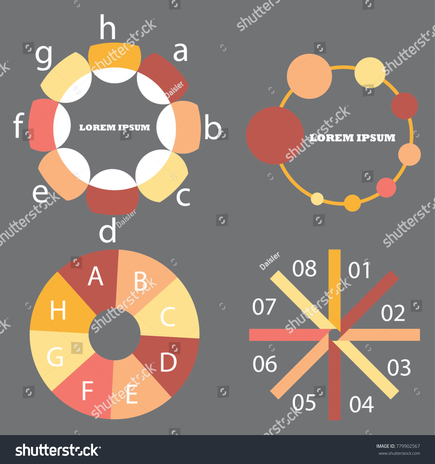 Set Circular Diagrams Charts Stock Vector (Royalty Free) 779902567 ...