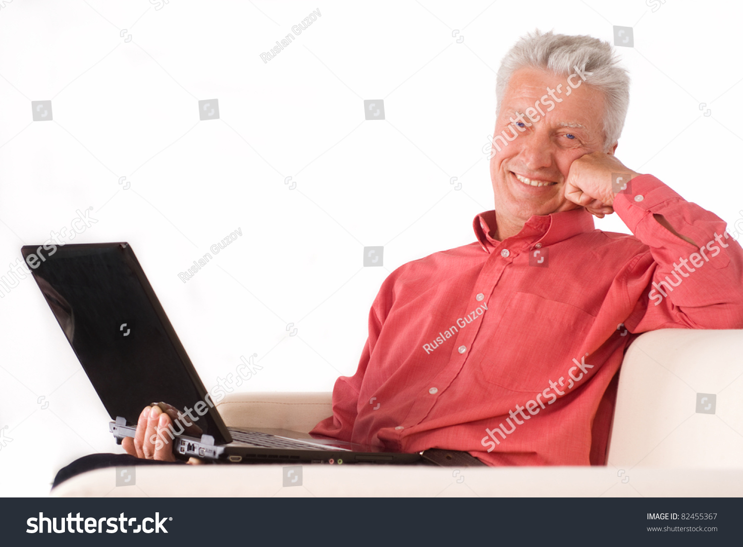 Portrait Old Man Computer Stock Photo 82455367 | Shutterstock