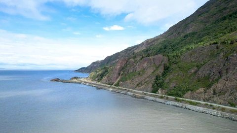 Alaskan Road Railroad Tracks Along Turnagain Stock Footage Video (100% ...